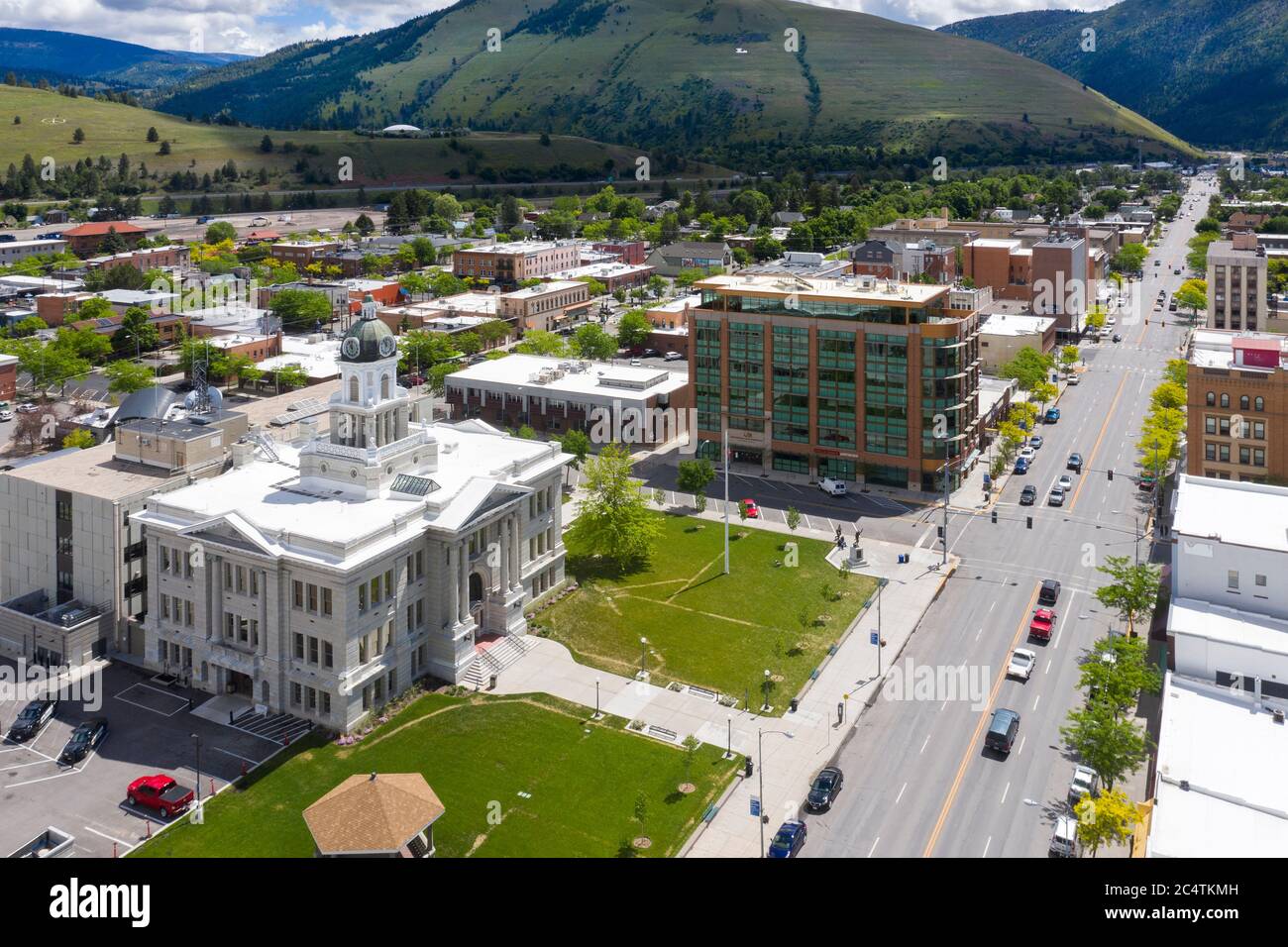Aerial view of Missoula County Courthouse Stock Photo - Alamy