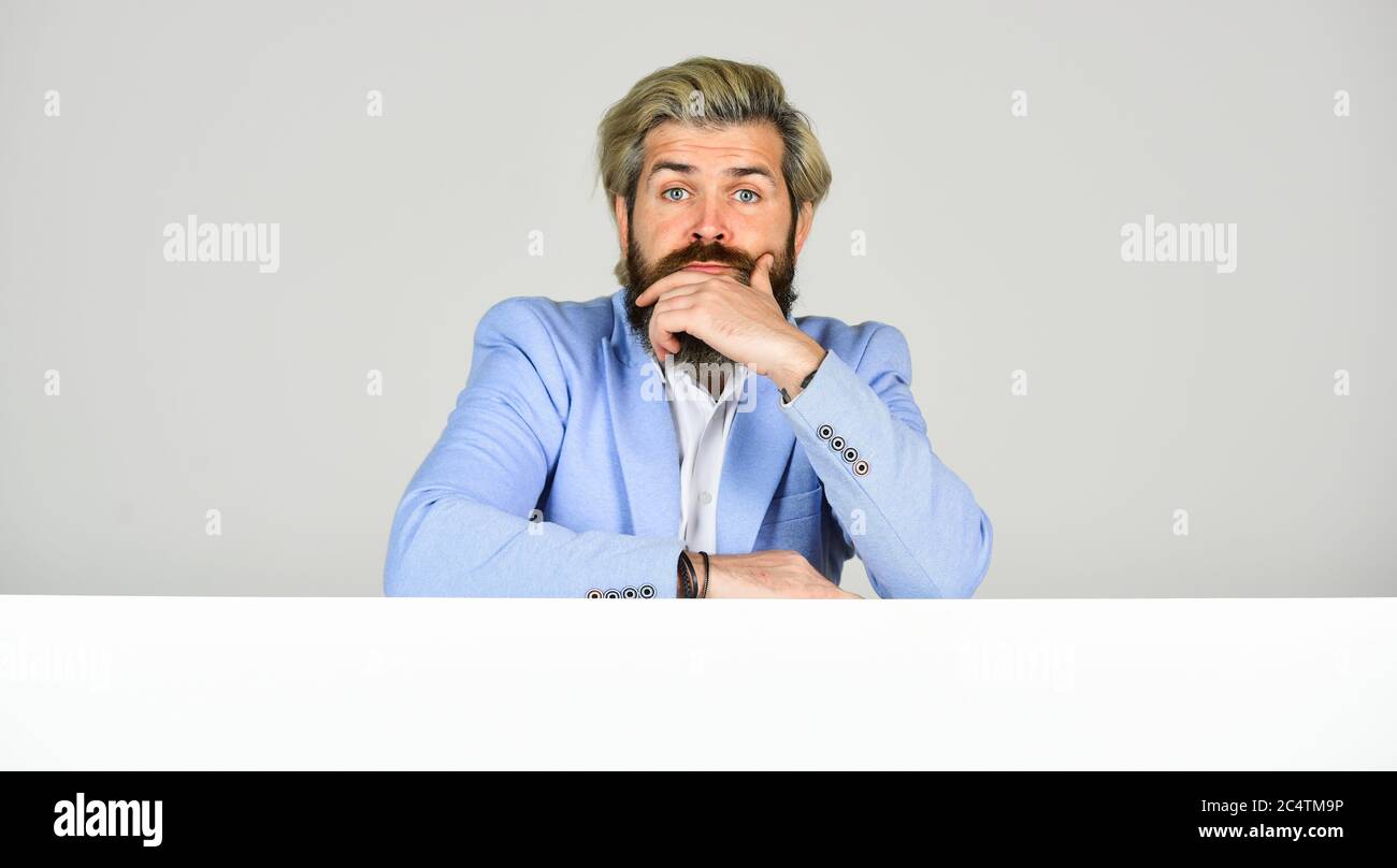 Commercial banner. Portrait of businessman copy space. Business man ...