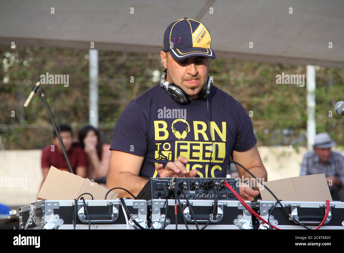 DJ Krazy Kon plays at the 32nd Greek Festival of Sydney at Tumbalong ...