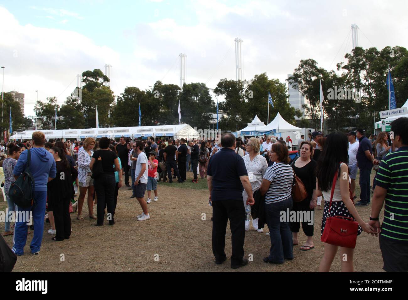 Greek people gather at the 32nd Greek Festival of Sydney at Tumbalong ...