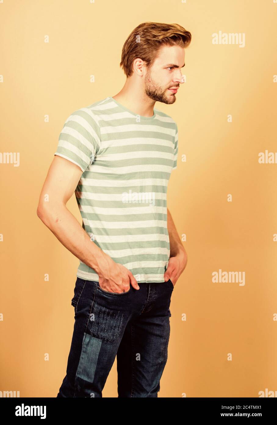 Handsome man is confident purposeful wholesome. Well groomed handsome ...