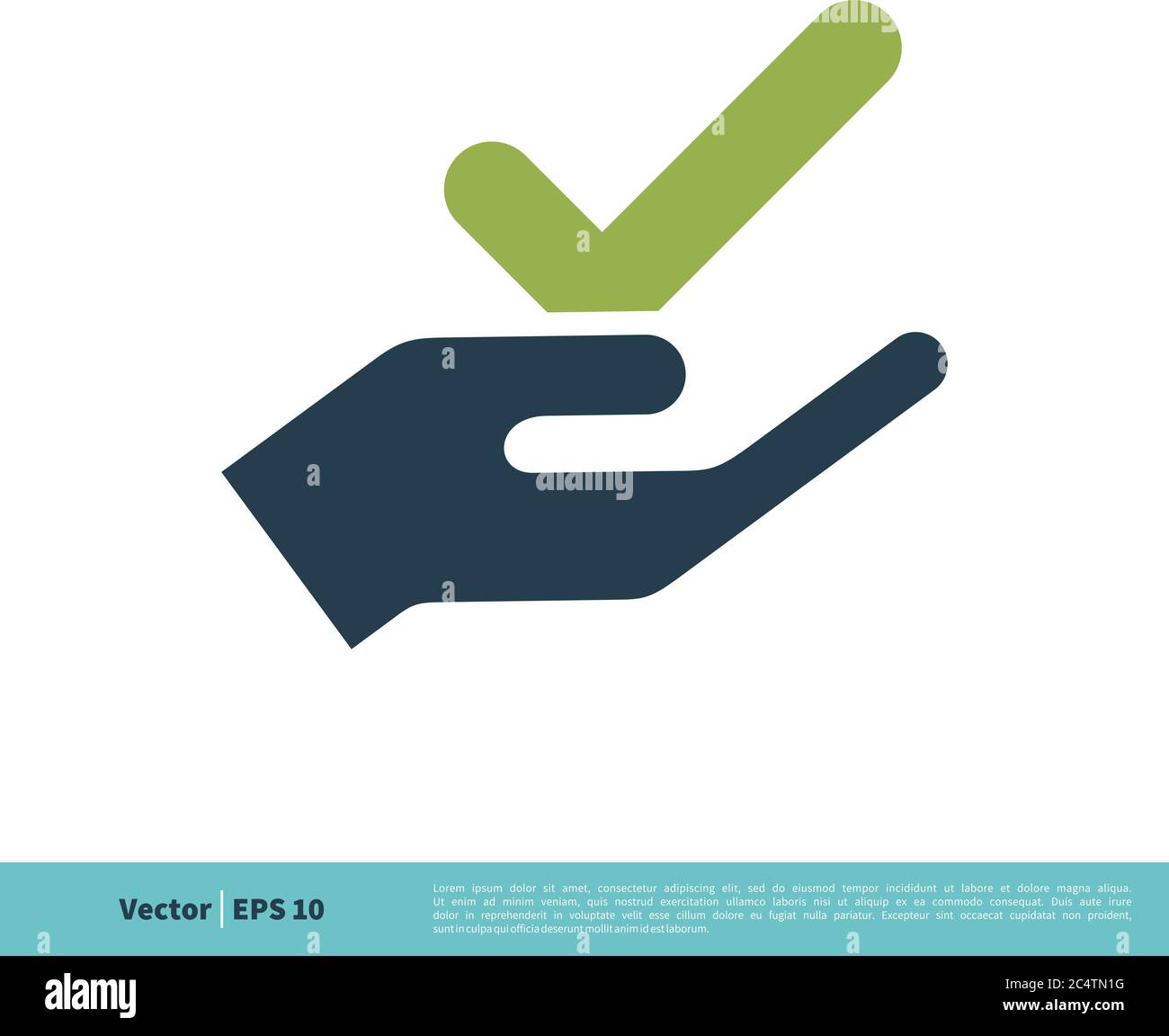 Check Mark and Hand Icon Vector Logo Template Illustration Design ...