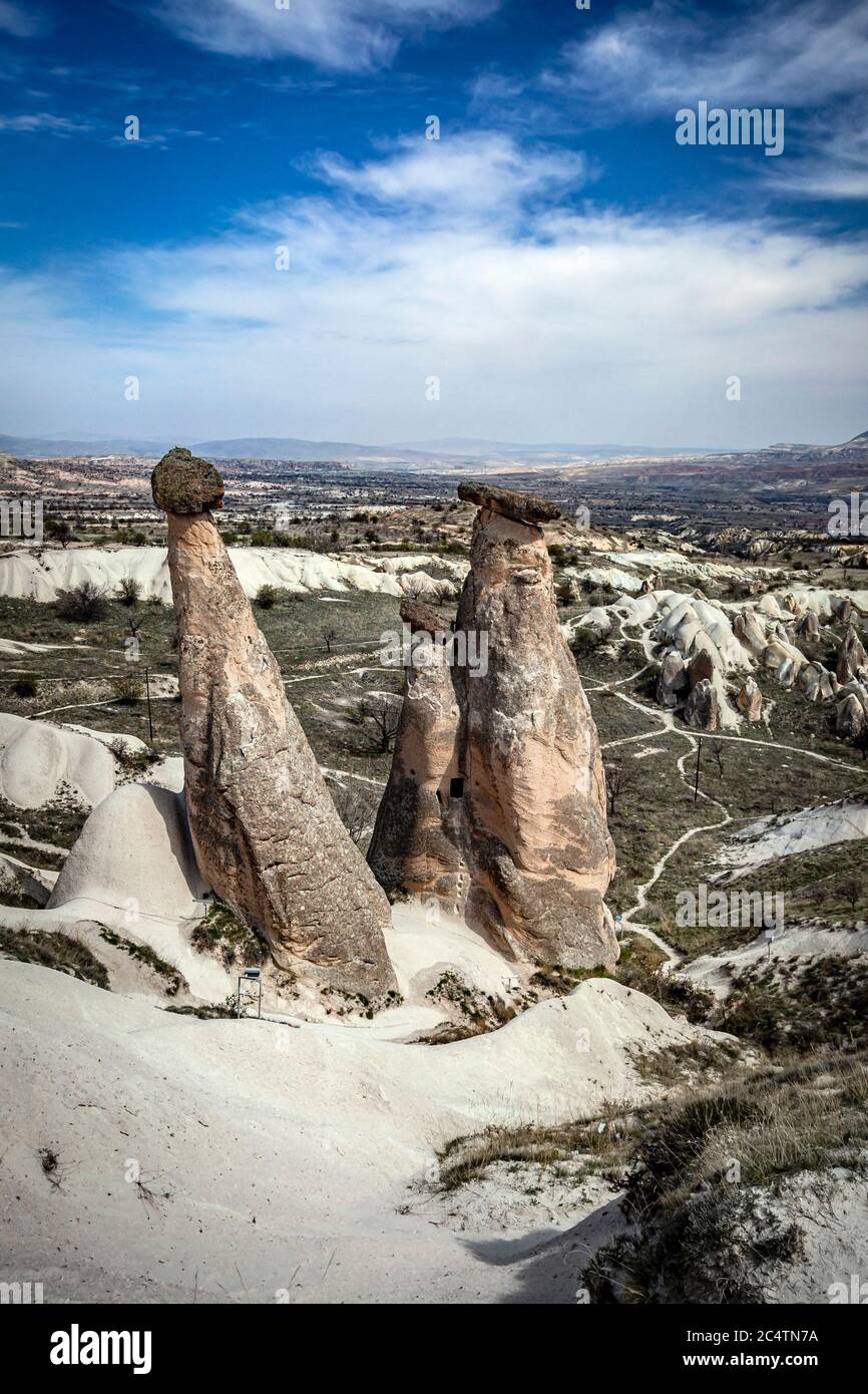 Rock formations and caves in Cappadocia, Turkey Stock Photo - Alamy