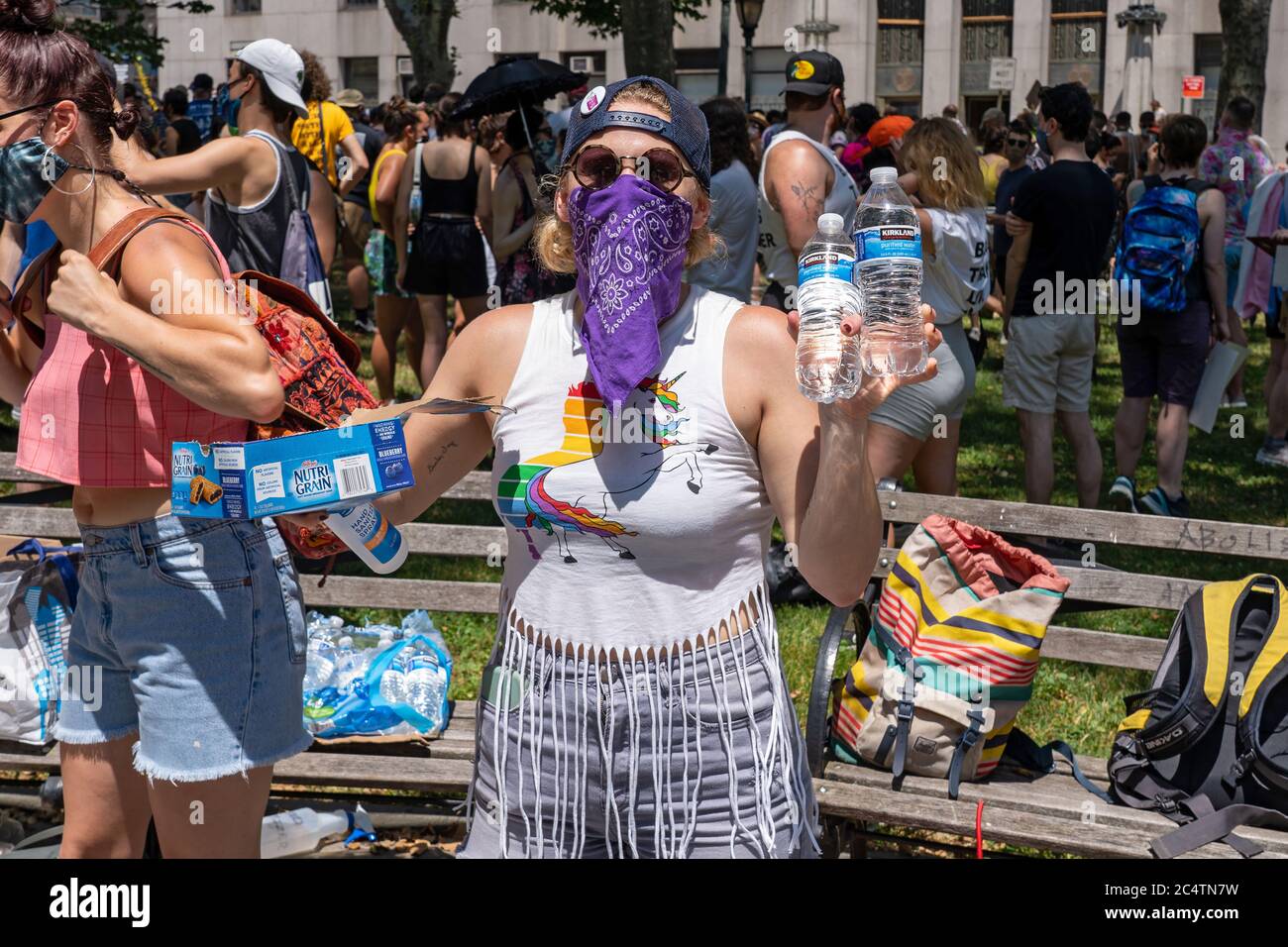 NEW YORk, NY - JUNE 28, 2020: An event to mark the annual Gay pride ...