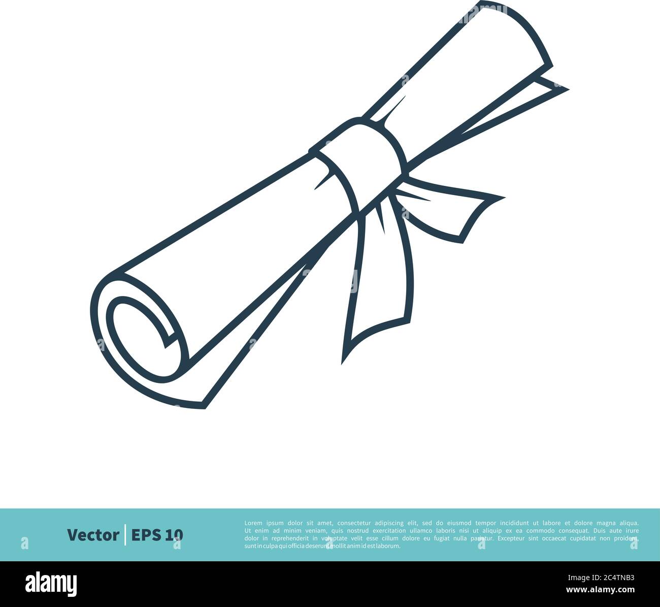 Scroll Paper Graduation / Certification Icon Vector Logo Template ...