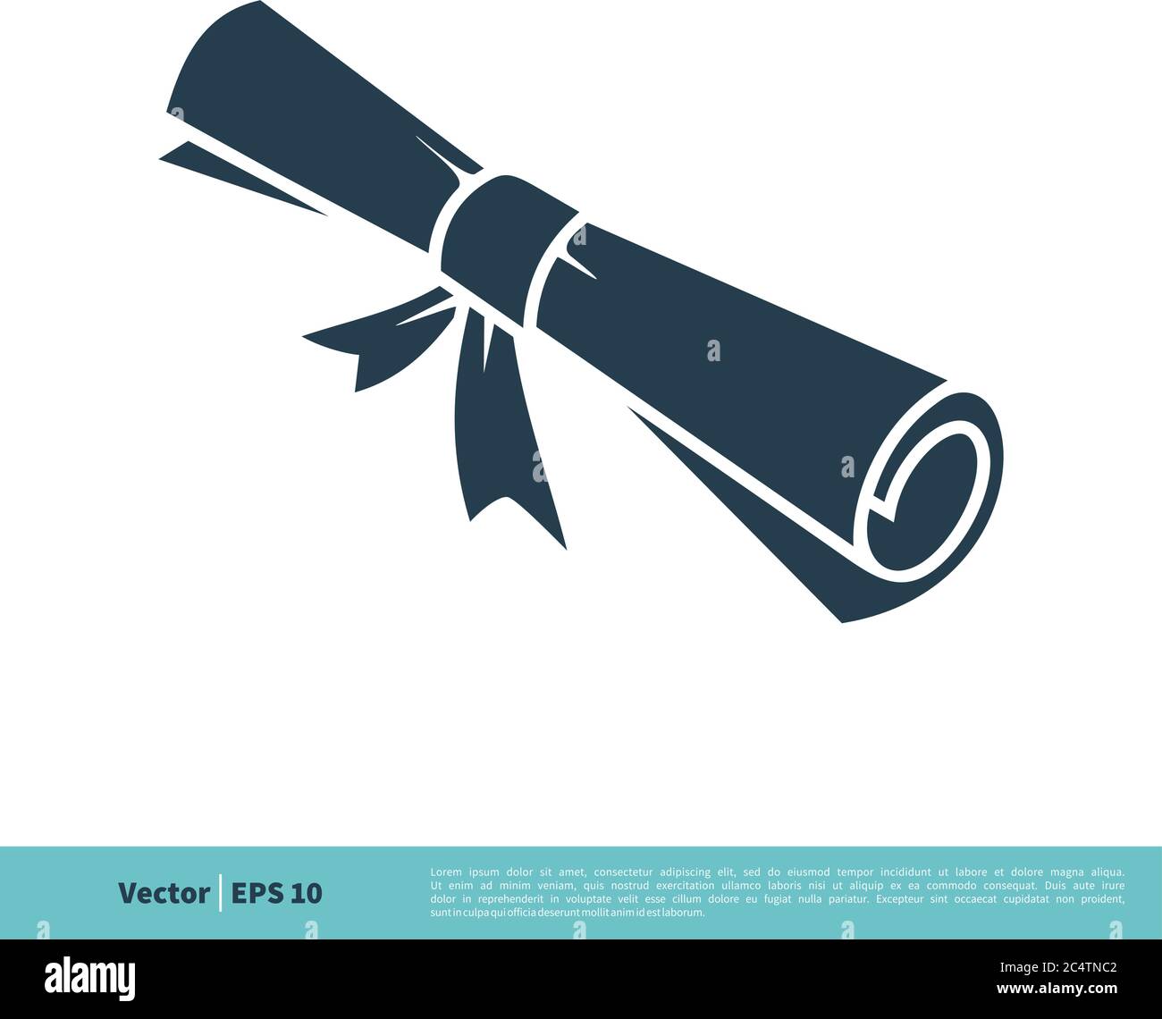 Scroll Paper Graduation / Certification Icon Vector Logo Template ...