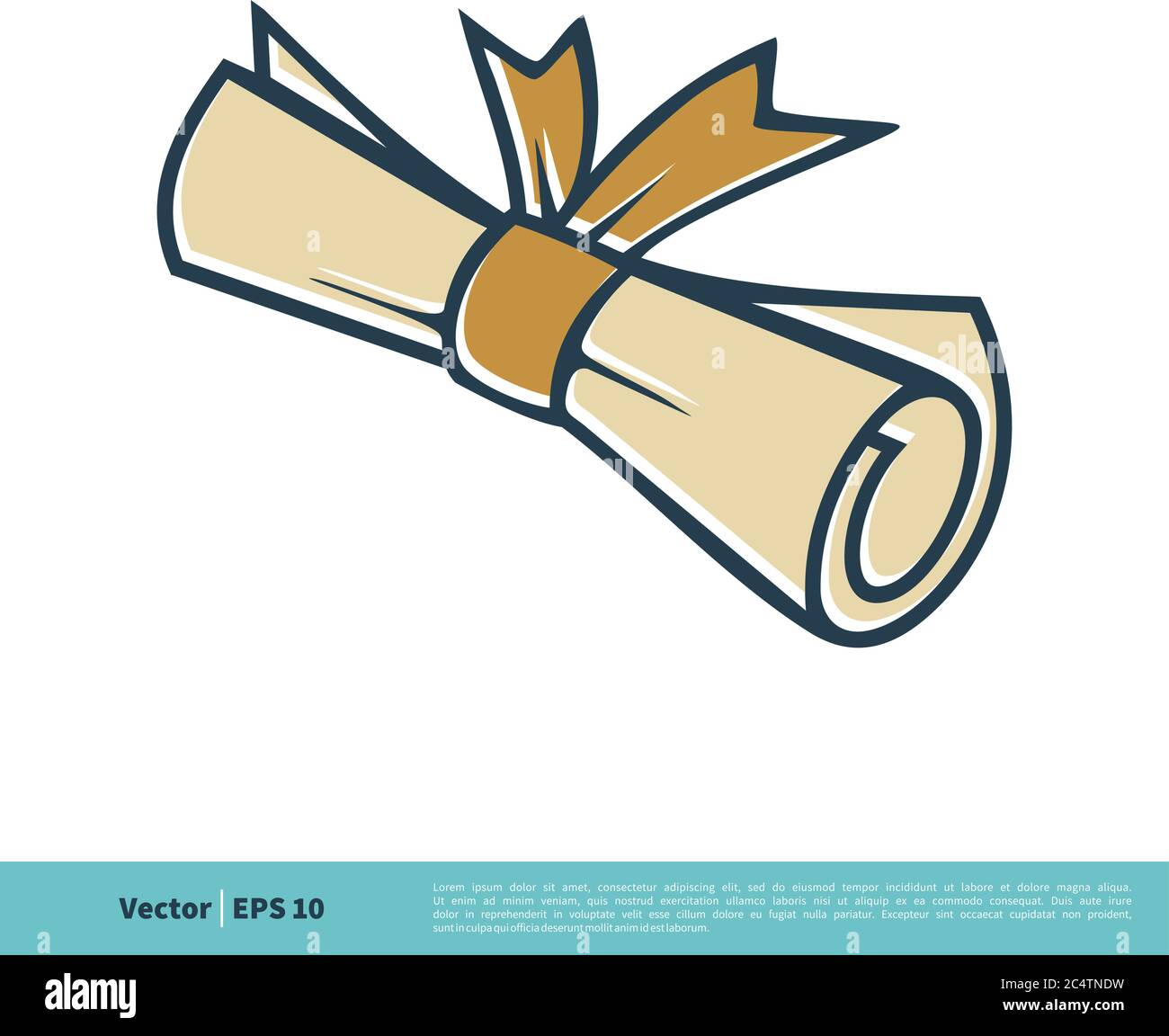 Scroll Paper Certificate Icon Vector Logo Template Illustration Design ...