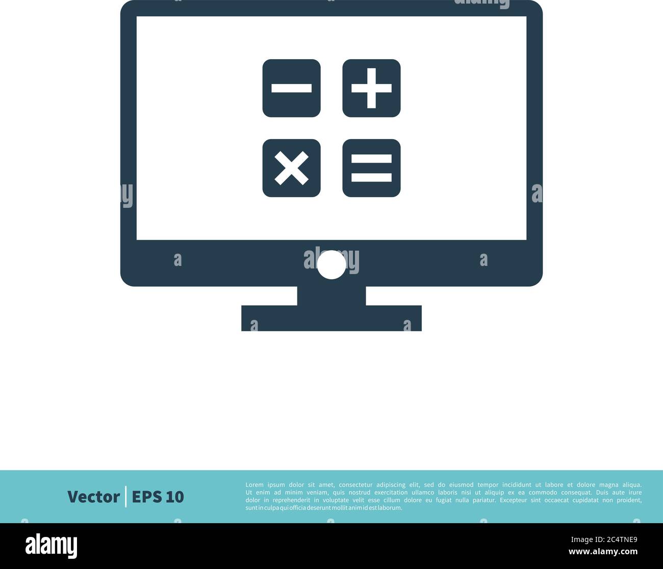 Monitor, LCD, LED Icon Calculator Vector Logo Template Illustration ...