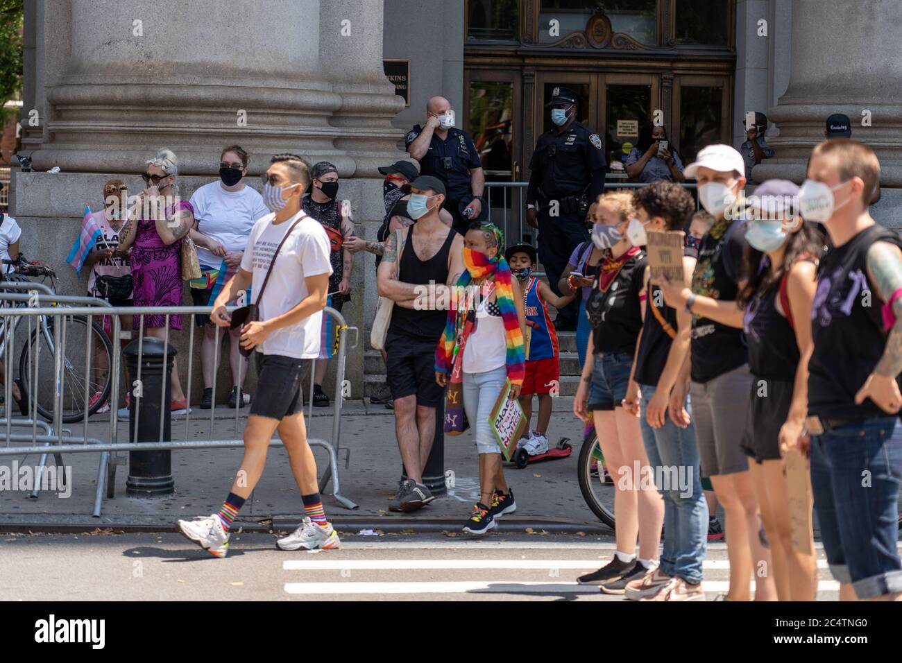 NEW YORk, NY - JUNE 28, 2020: An event to mark the annual Gay pride ...