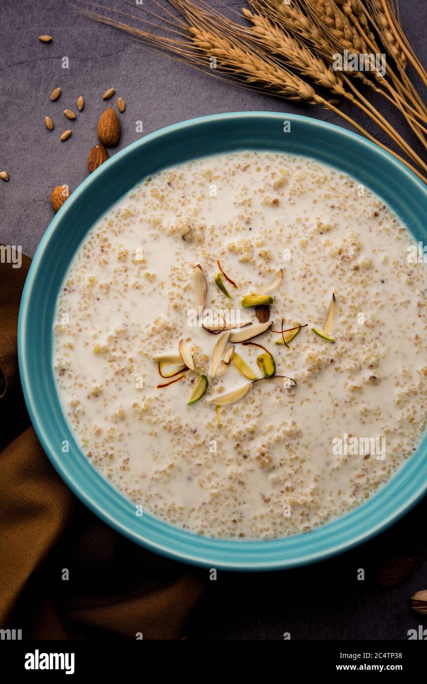 Daliya kheer or Dalia Payasam – Broken or Cracked wheat and milk ...