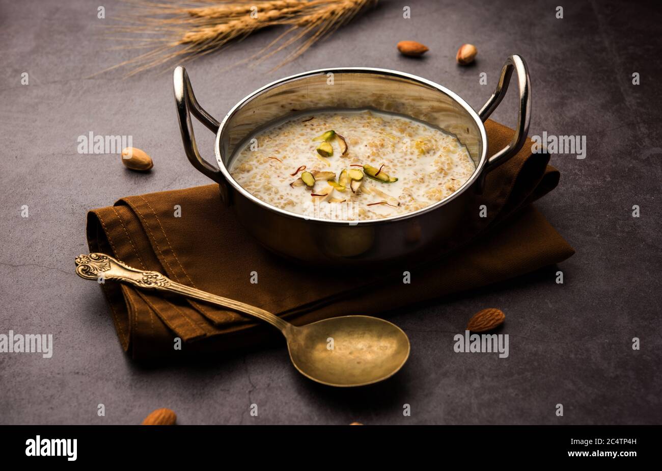 Daliya kheer or Dalia Payasam – Broken or Cracked wheat and milk ...