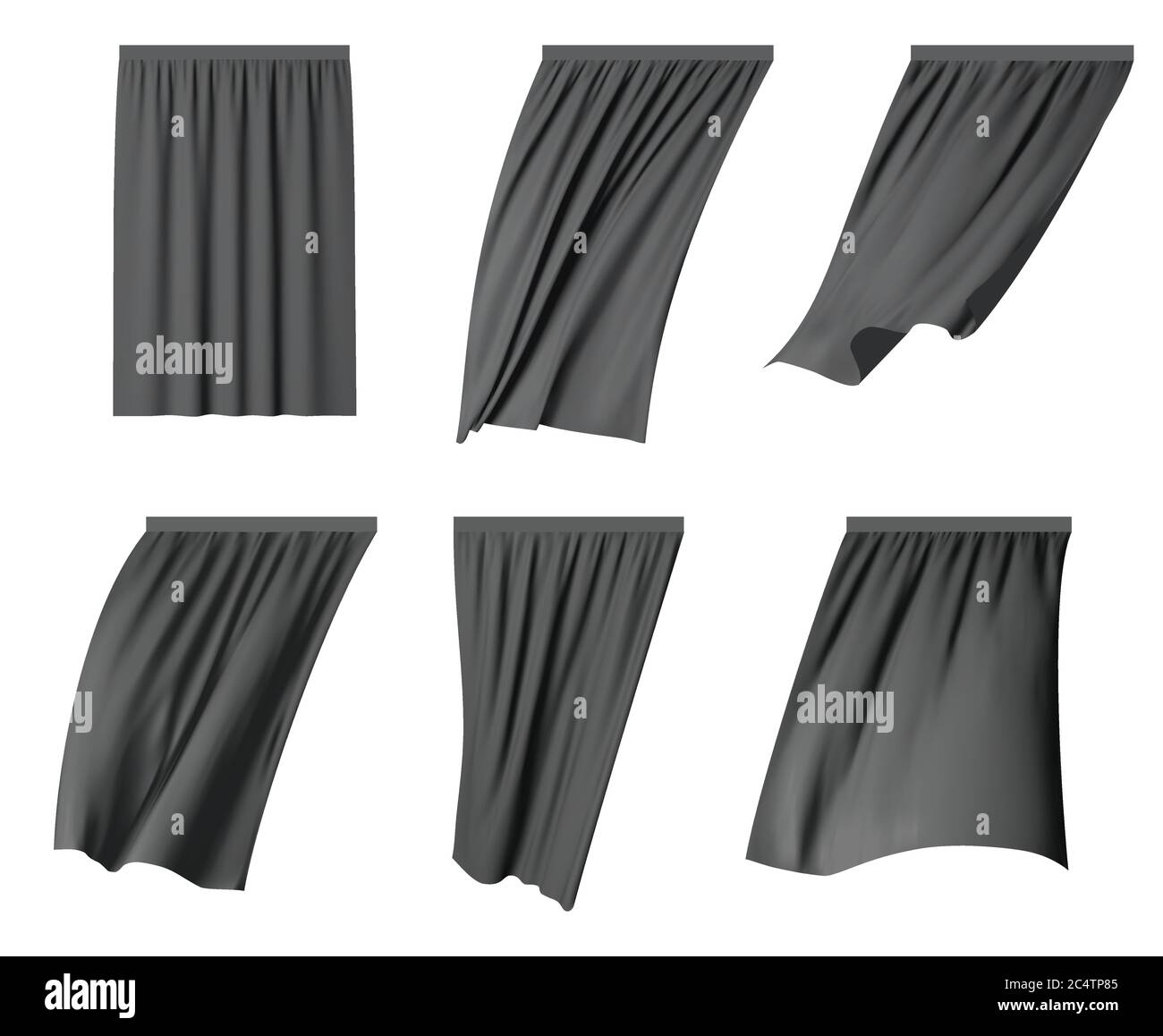 Fluttering white cloth vector Cut Out Stock Images & Pictures - Alamy