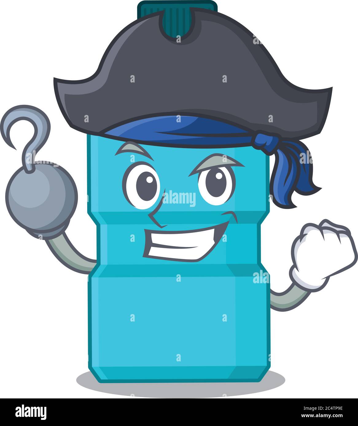 one hook hands Pirate character mouthwash cartoon design Stock Vector ...