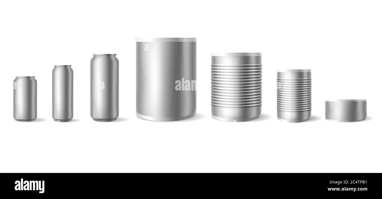 Realistic tin cans Stock Vector Image & Art - Alamy