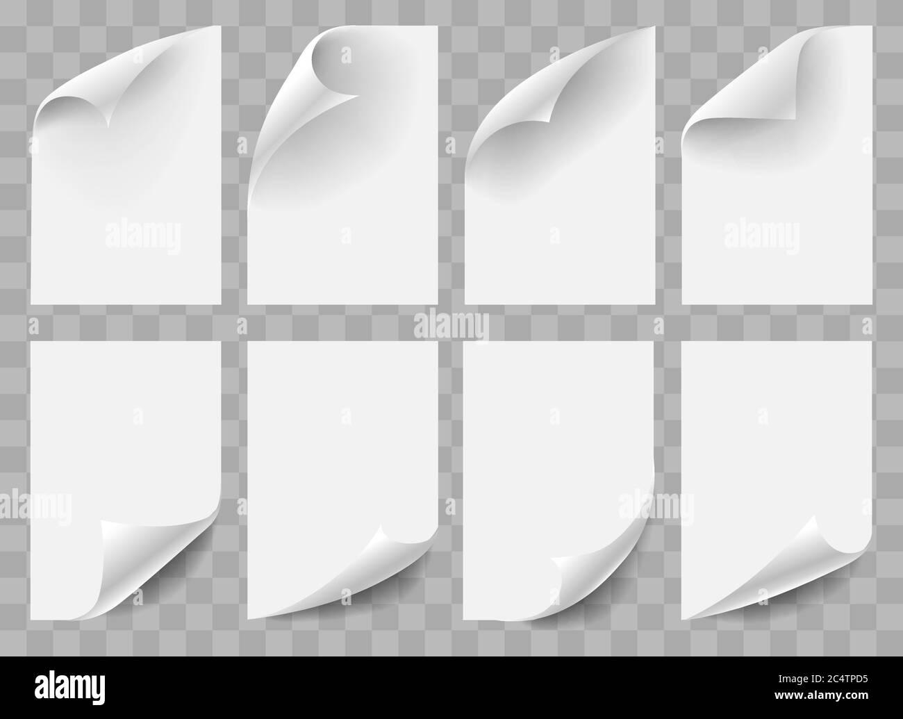 Curved empty paper sheets Stock Vector Image & Art - Alamy