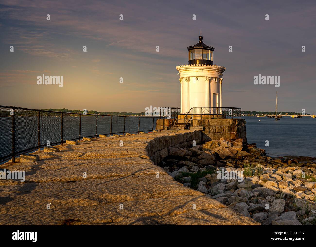 A view of a vintage lighthouse warning sailors of land ahead Stock ...