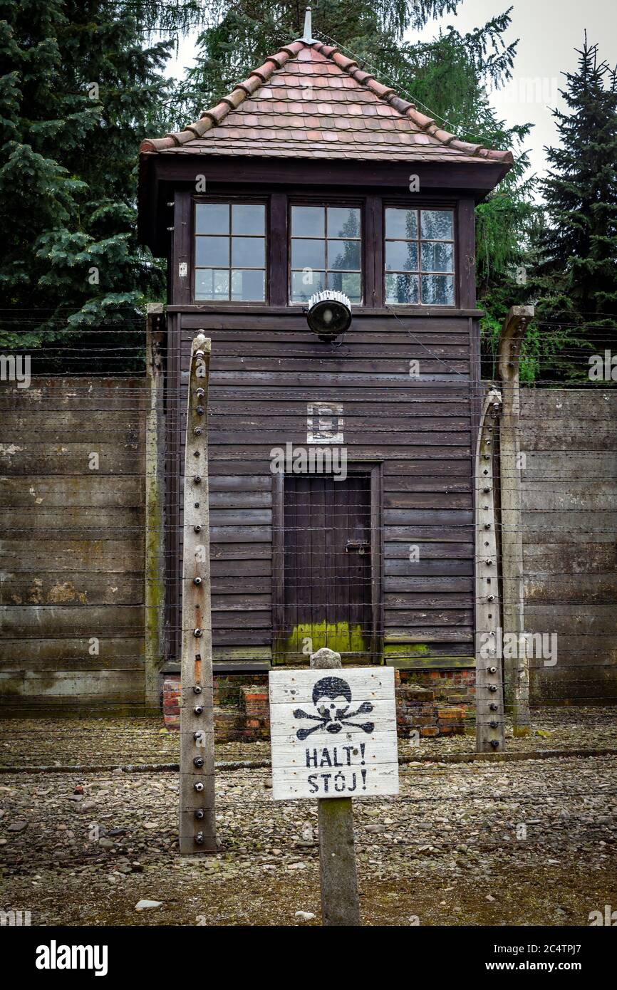Buildings of concentration camp Auschwitz Stock Photo - Alamy