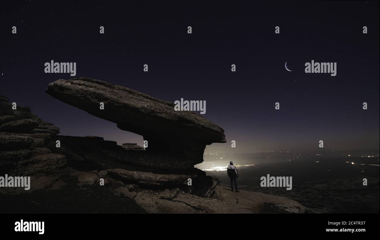 Man standing under street light hi-res stock photography and images - Alamy