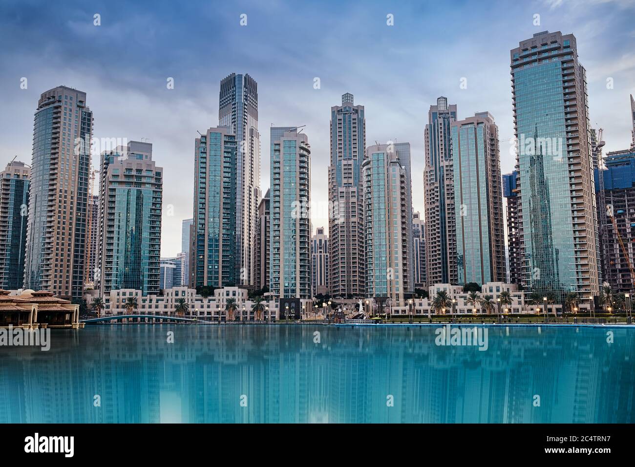 Beautiful Cityscape of Dubai Skyscrapers on the sunset Stock Photo - Alamy