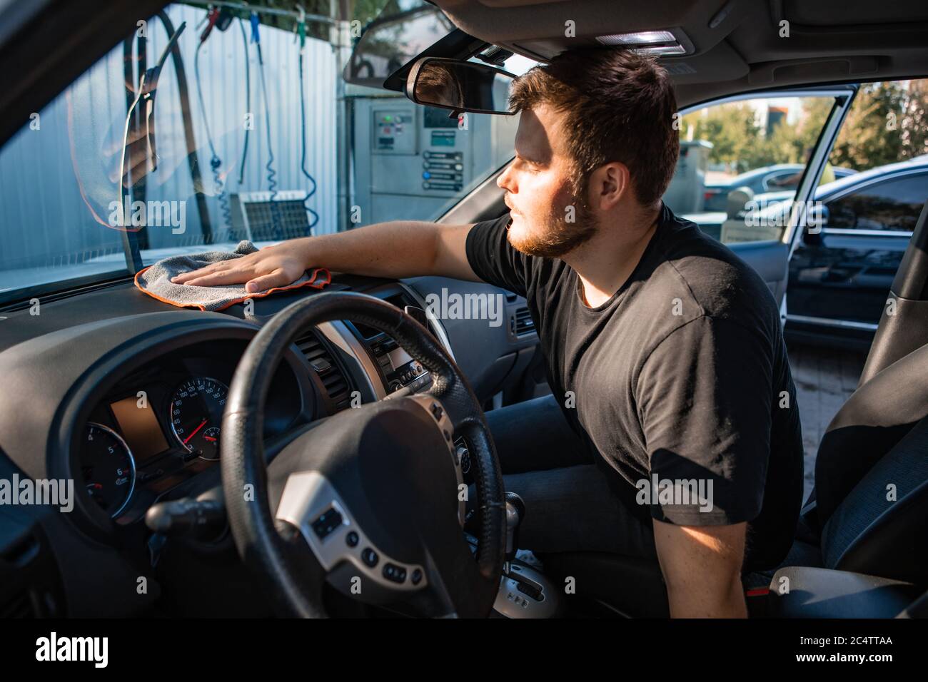 dry cleaning of car inside Stock Photo - Alamy