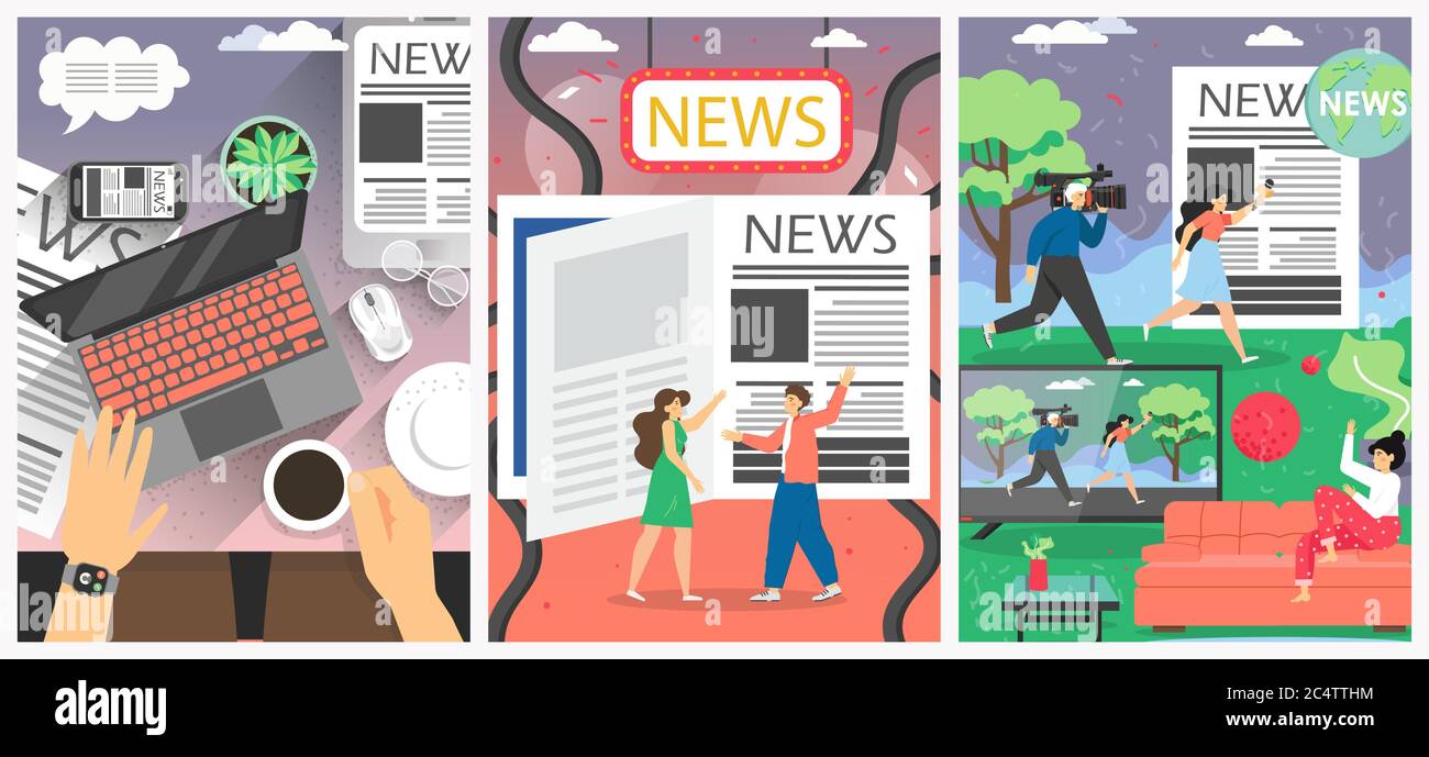 News media vector poster banner template set Stock Vector Image & Art ...