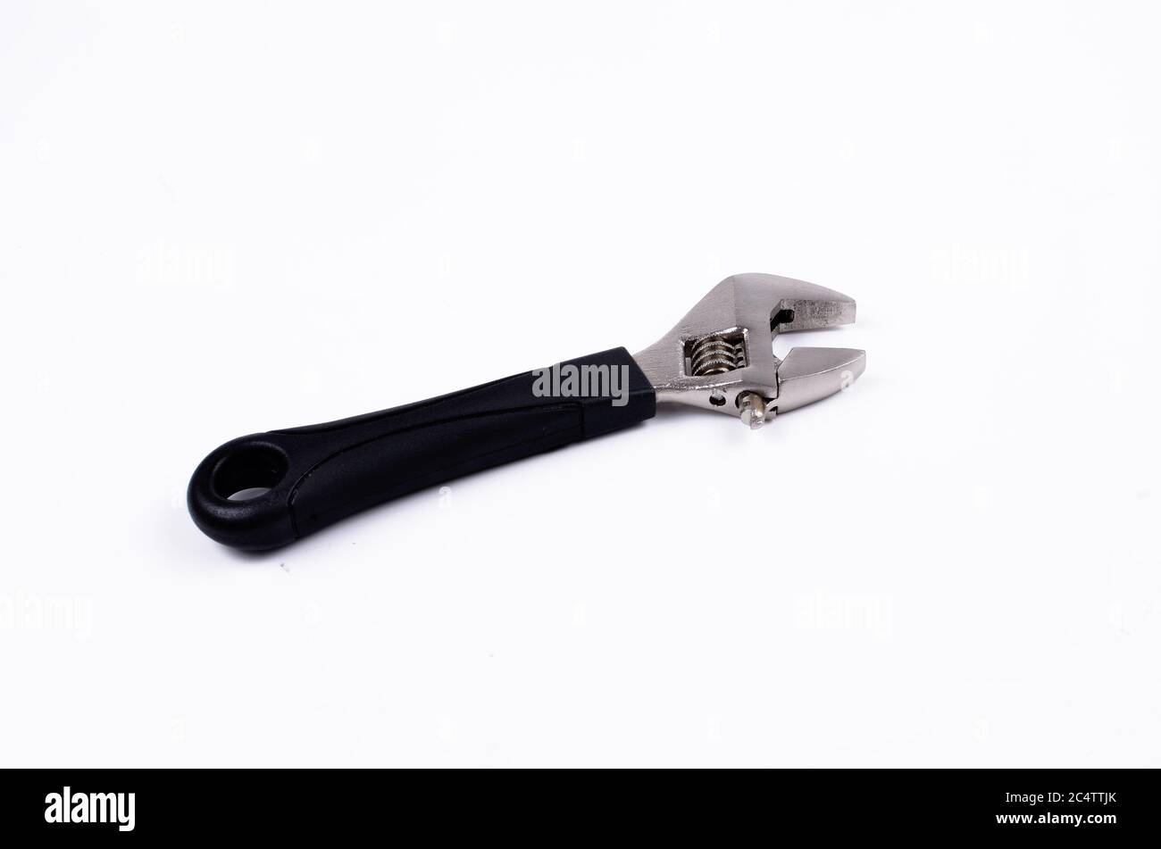 Adjustable wrench tool, isolated on white background Stock Photo - Alamy