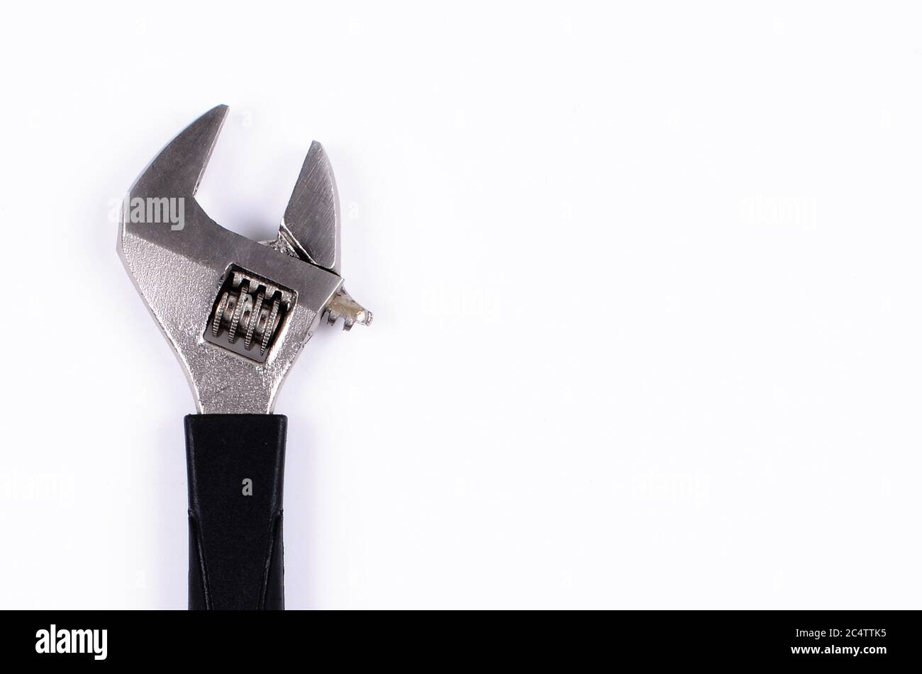 Adjustable wrench tool, isolated on white background Stock Photo - Alamy