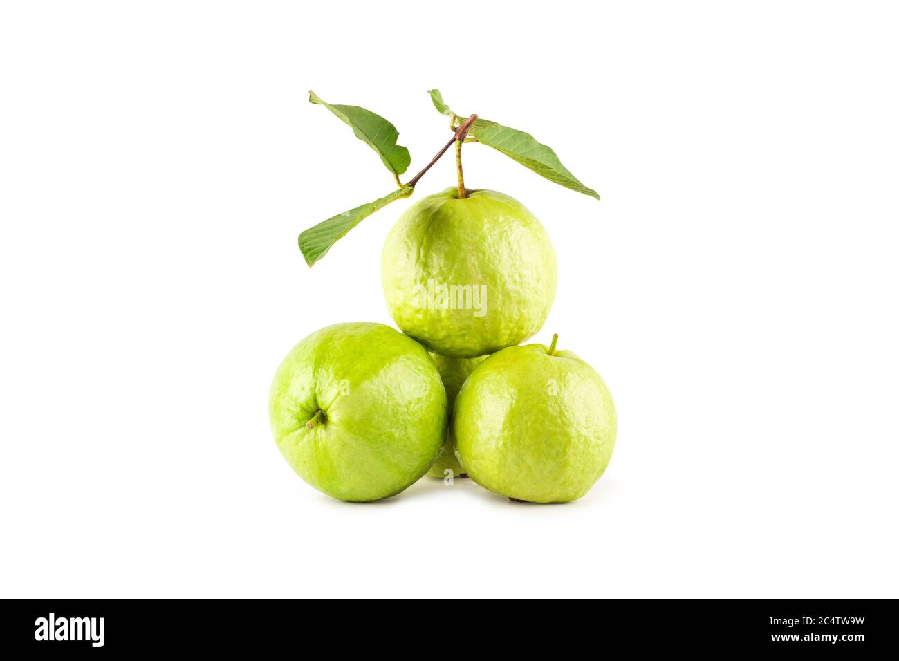 group of guava and guava leaf on white background fruit agriculture ...