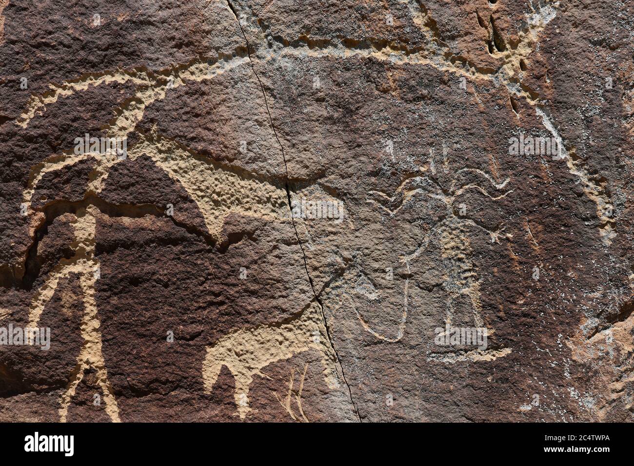 Native American Indian rock art petroglyph figure horse Utah 1375. Nine ...