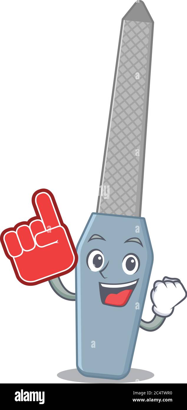 Nail file in cartoon picture design with Foam finger Stock Vector Image ...