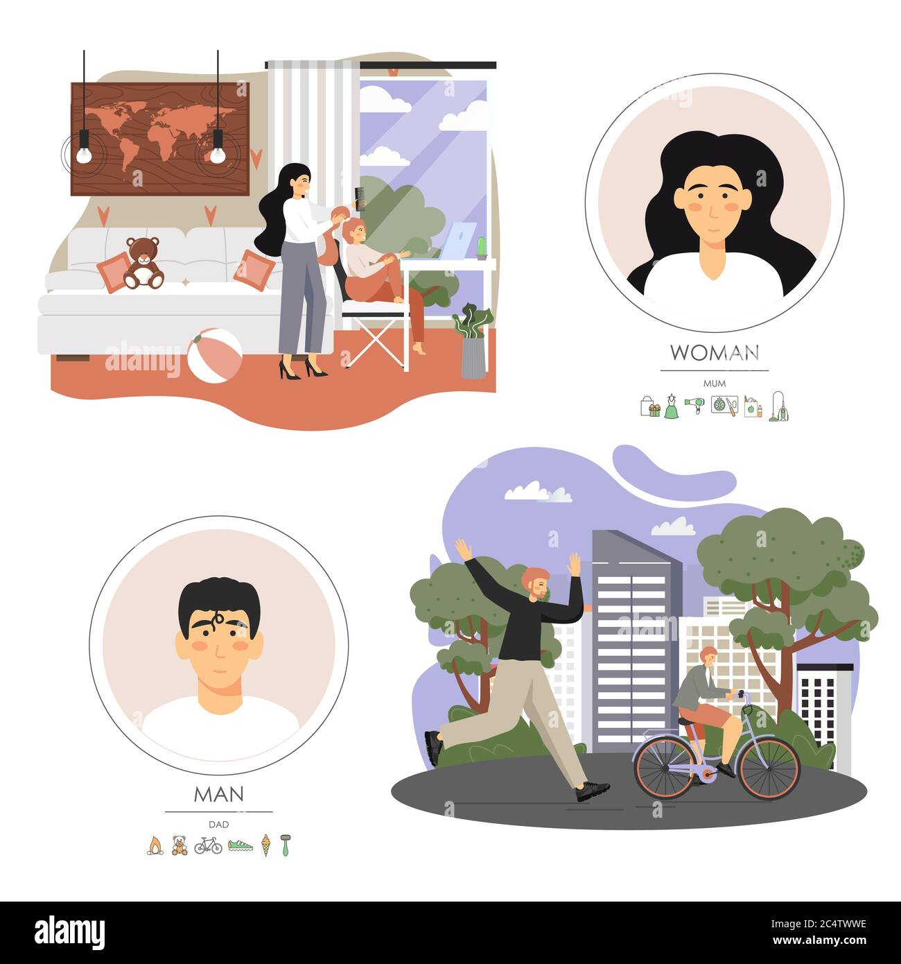 Parent child relationship, vector flat style design illustration Stock ... Parent child relationship, vector flat style design illustration Stock ...