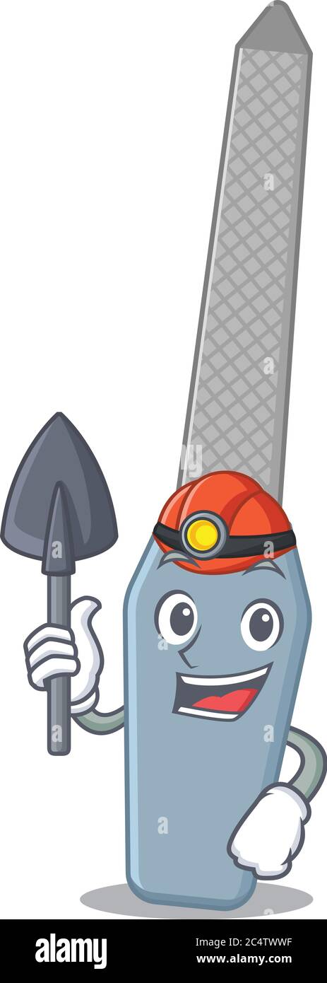 Nail file cartoon image design as a miner with tool and helmet Stock ...