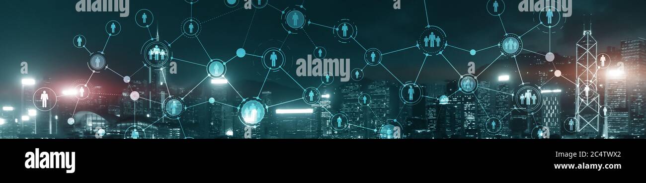 Human resource planning or business organisation on a virtual dashboard ...