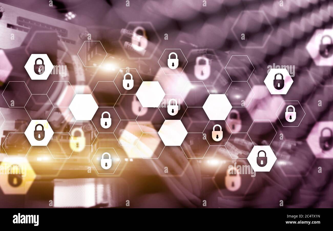 Server rack room digital security data protection concept Stock Photo ...