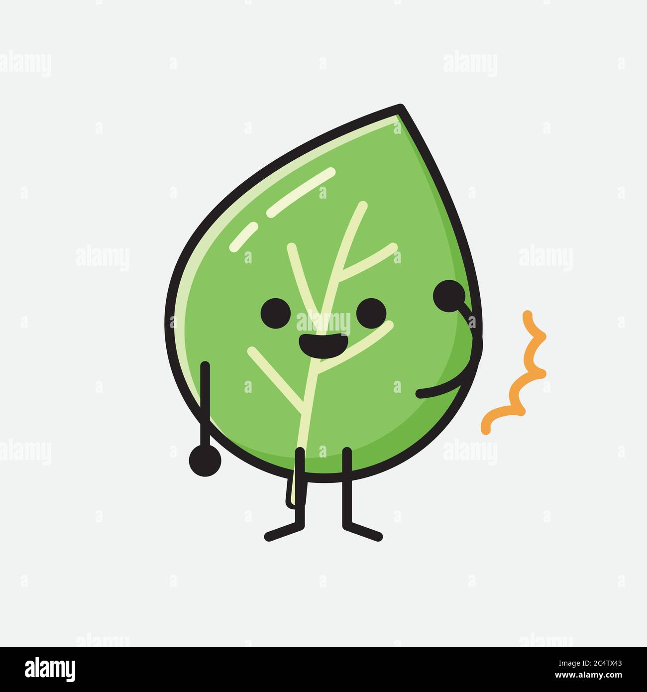 An illustration of Cute Leaf Mascot Vector Character in Flat Design ...