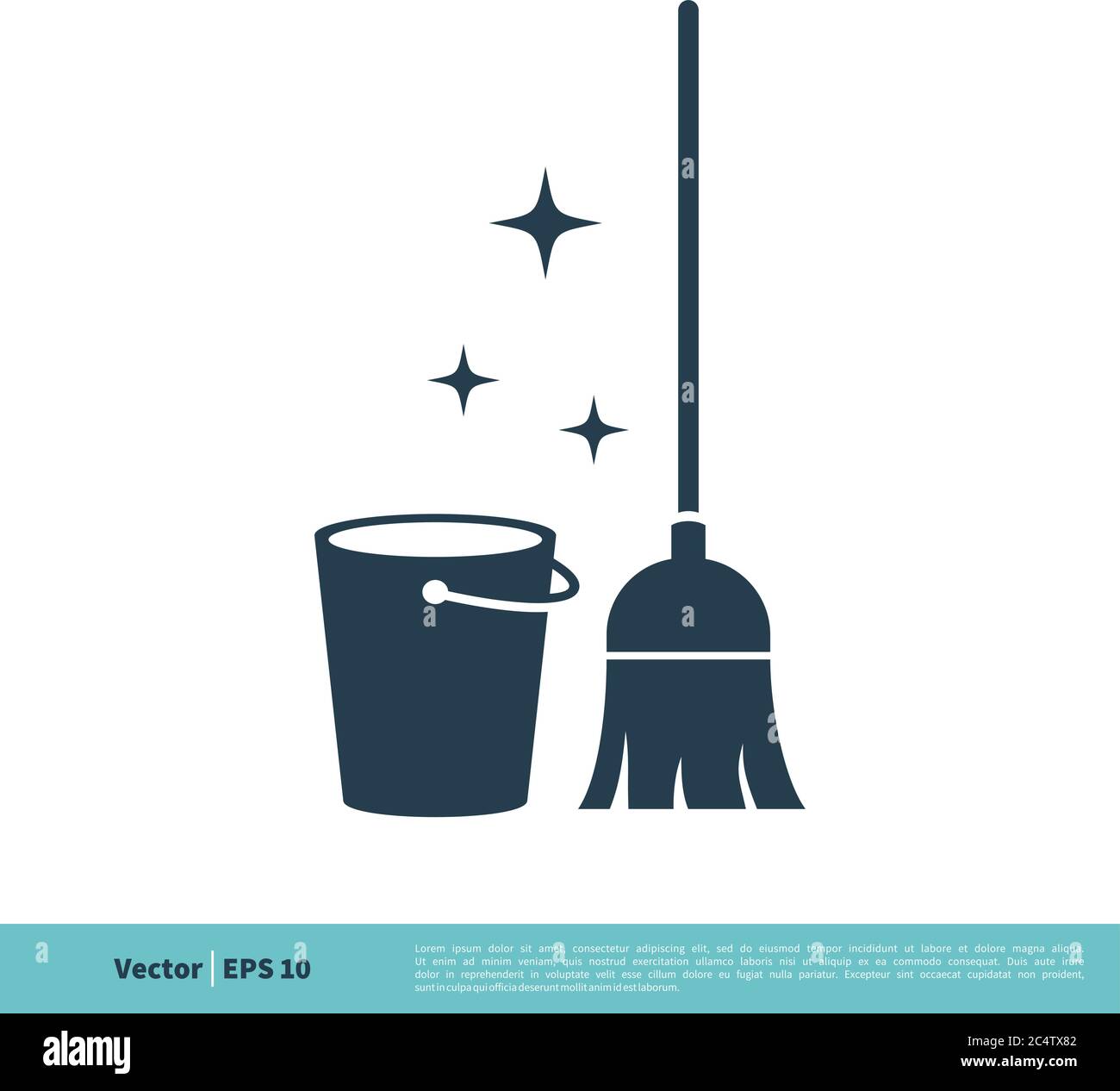 Cleaning Service Equipment Icon Vector Logo Template Illustration ...