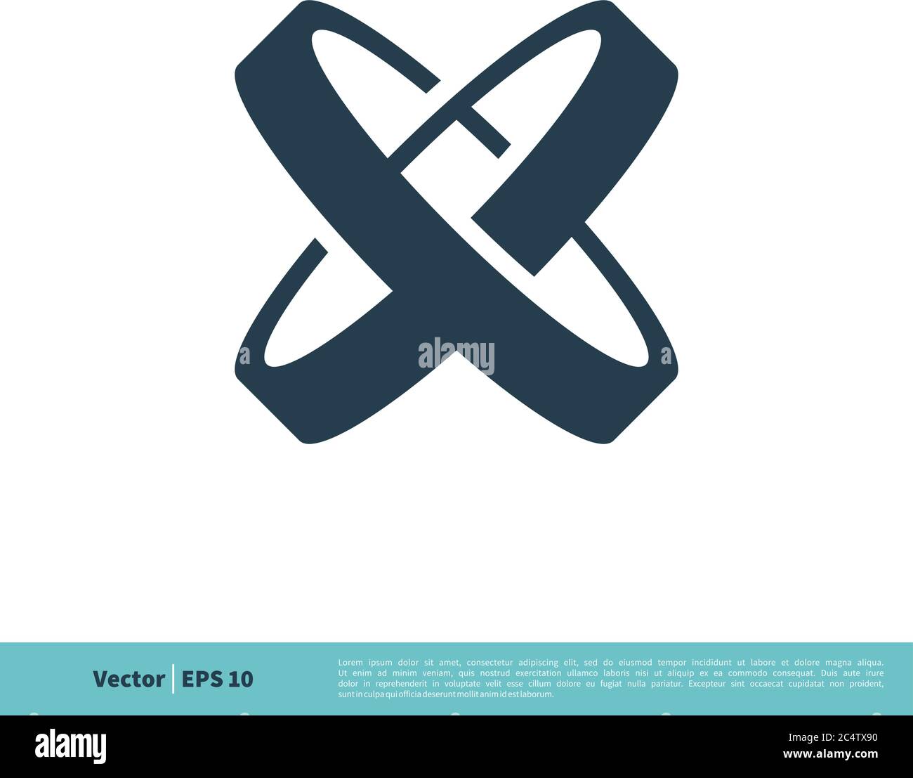 X Letter Rings Icon Vector Logo Template Illustration Design. Vector ...