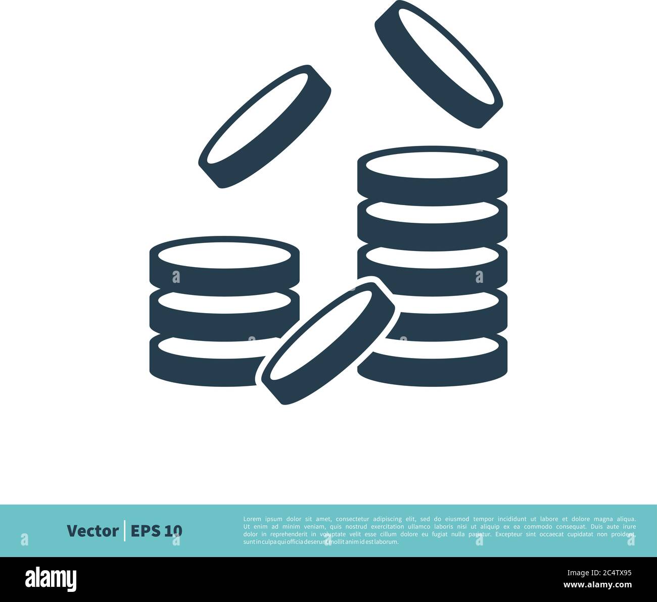 Stacked Coins Icon Vector Logo Template Illustration Design. Vector EPS ...