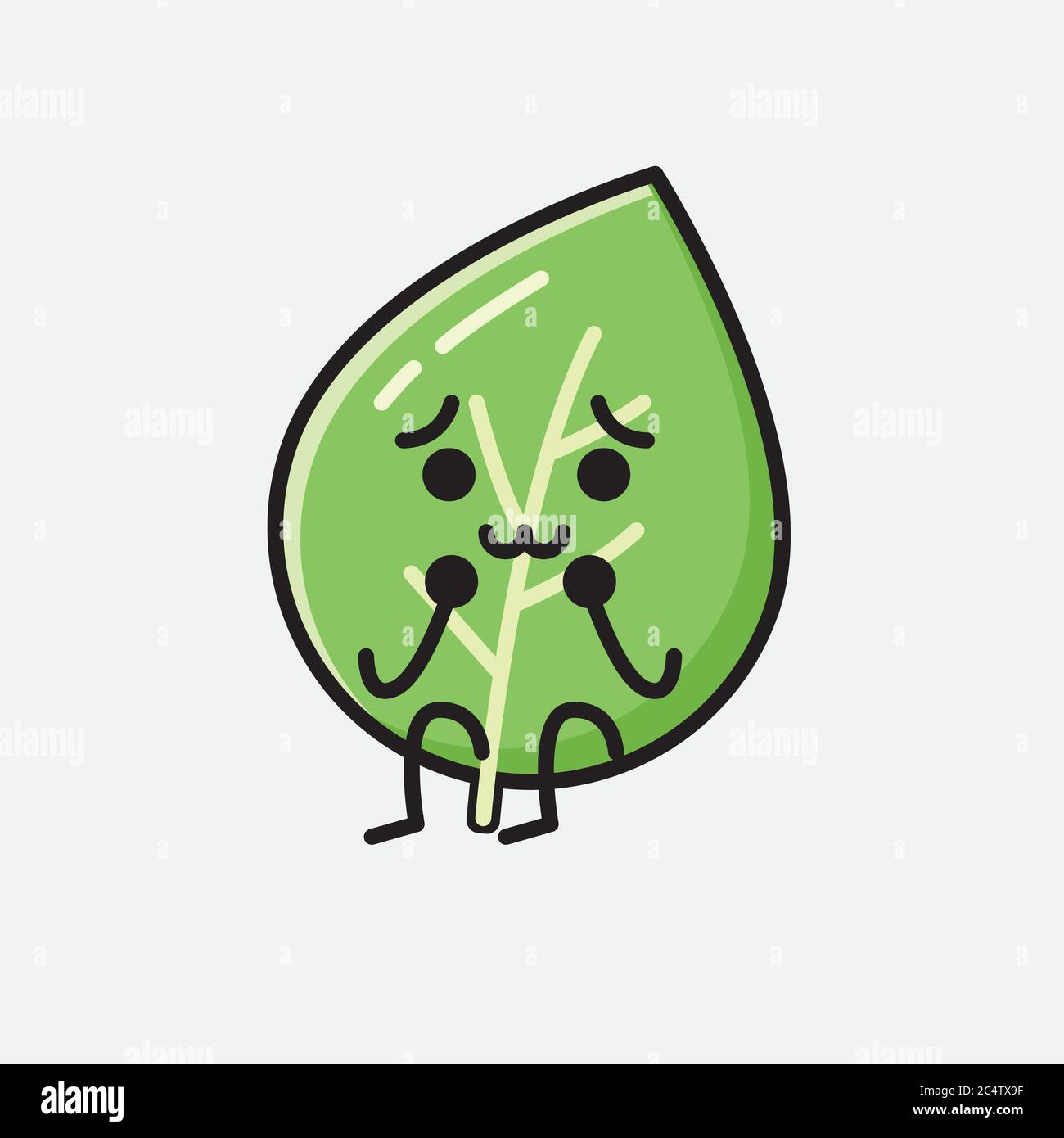 An illustration of Cute Leaf Mascot Vector Character in Flat Design ...