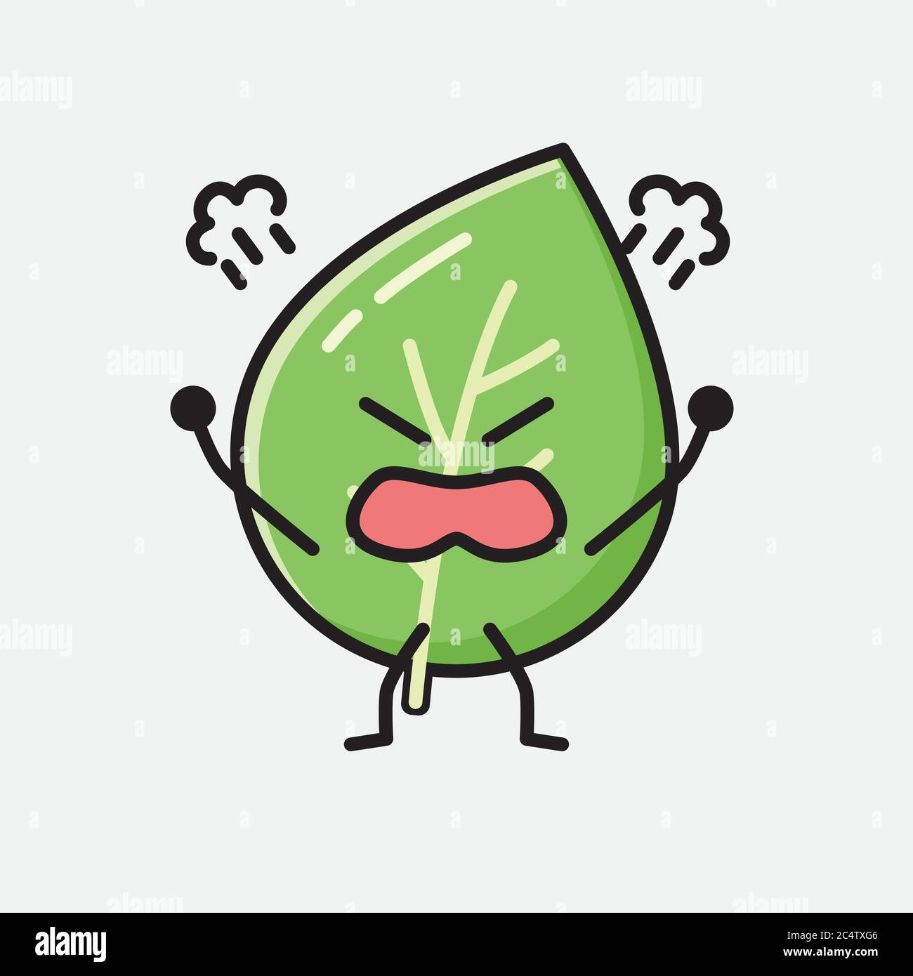 An illustration of Cute Leaf Mascot Vector Character in Flat Design ...