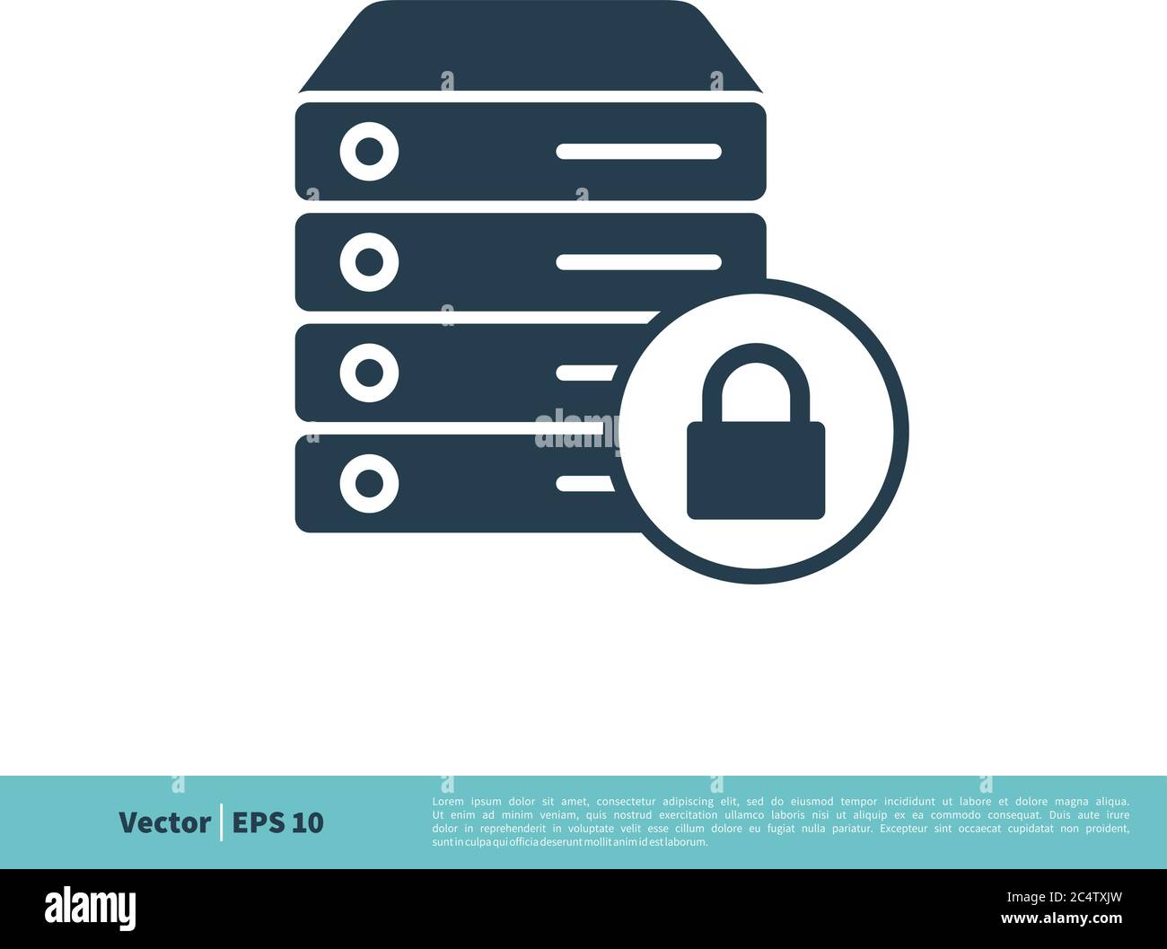 Data Storage Padlock Icon Vector Logo Template Illustration Design ...