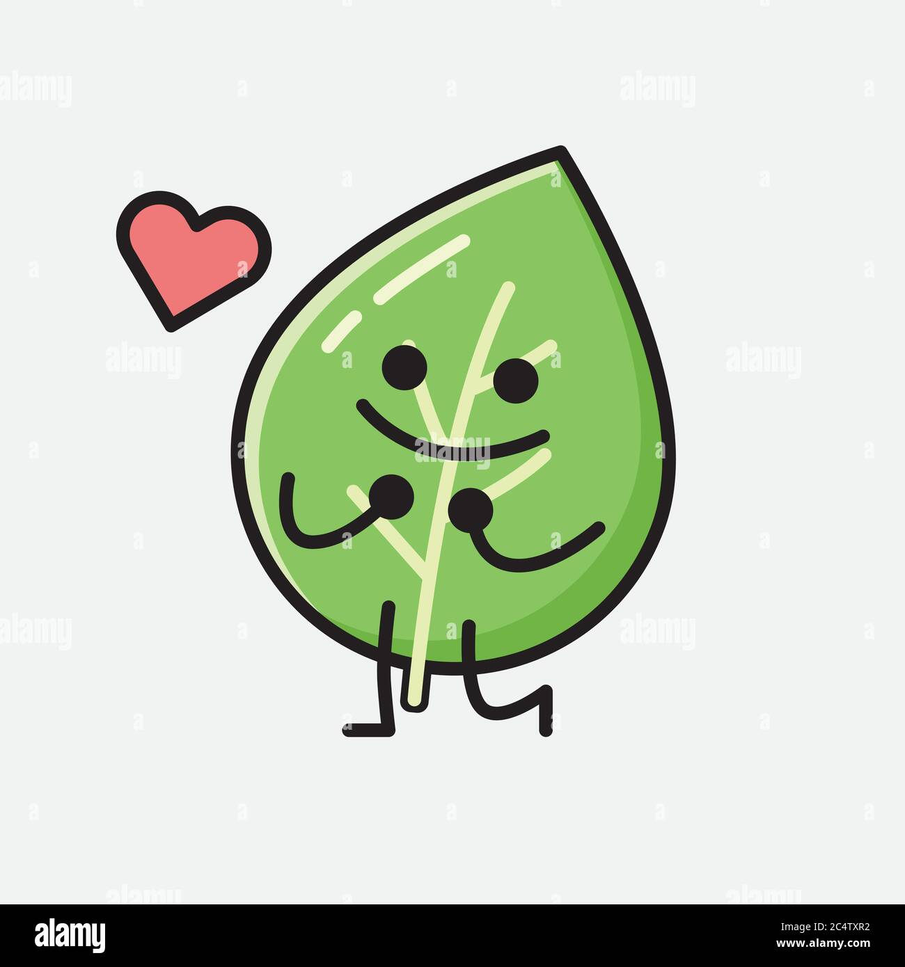 An illustration of Cute Leaf Mascot Vector Character in Flat Design ...