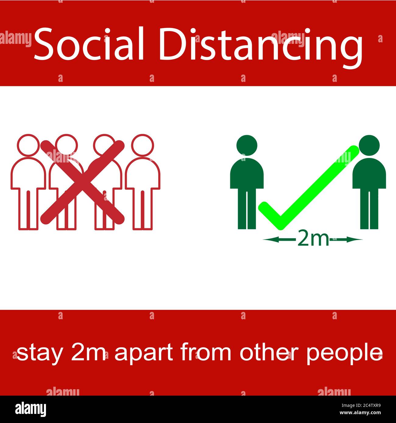 Icon people concept Social Distancing stay 2M apart from other people ...