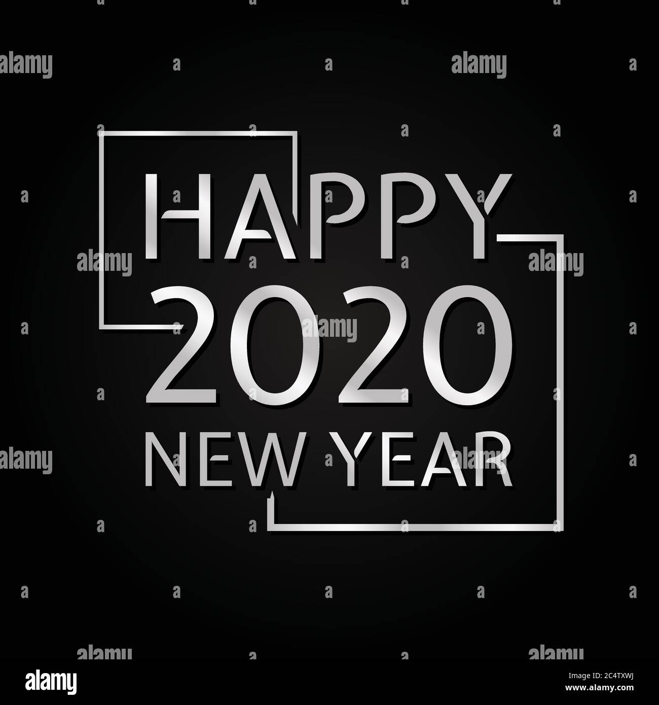 2020 symbol vector text Happy New Year with metal color. Background or ...