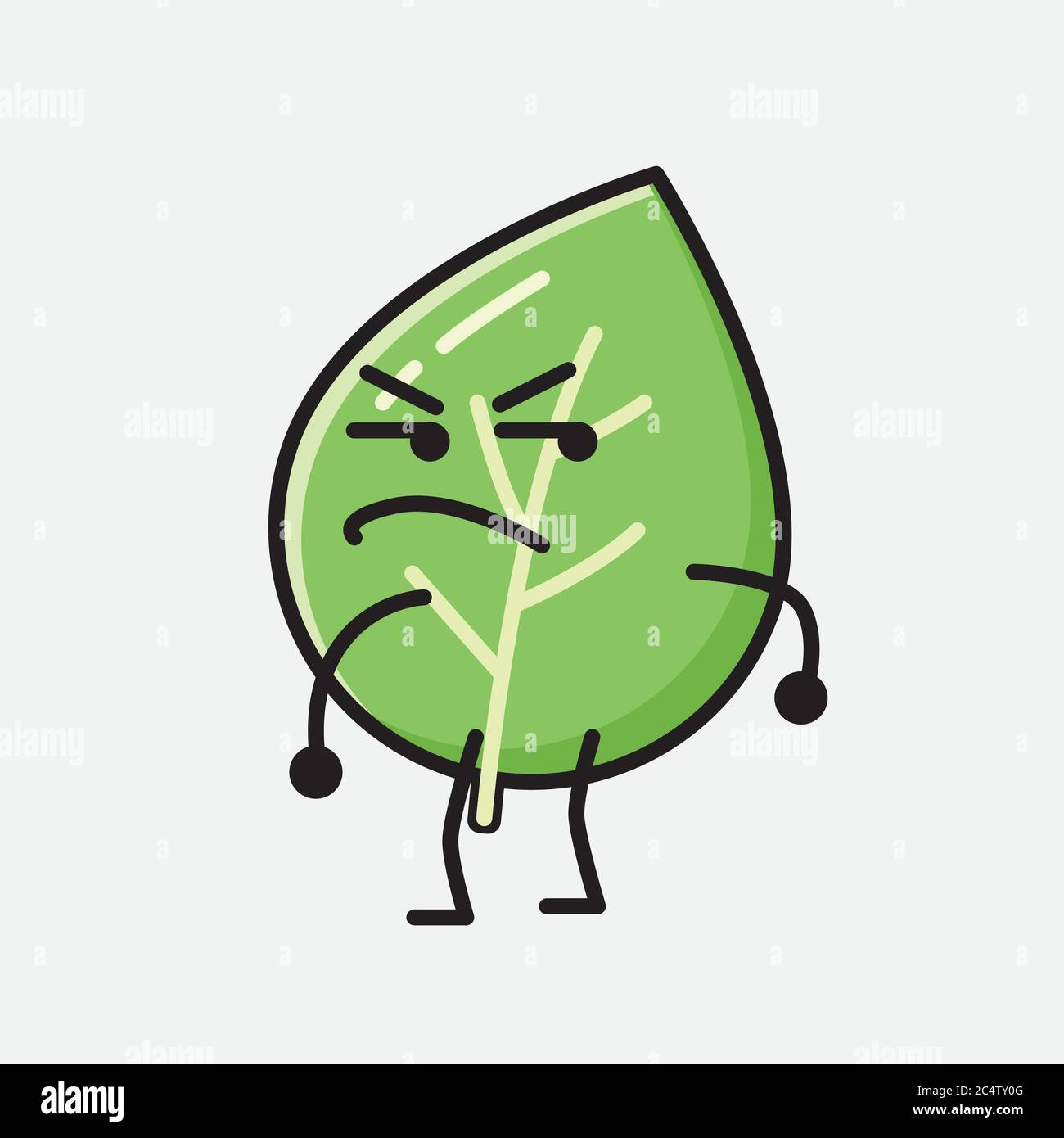 An illustration of Cute Leaf Mascot Vector Character in Flat Design ...