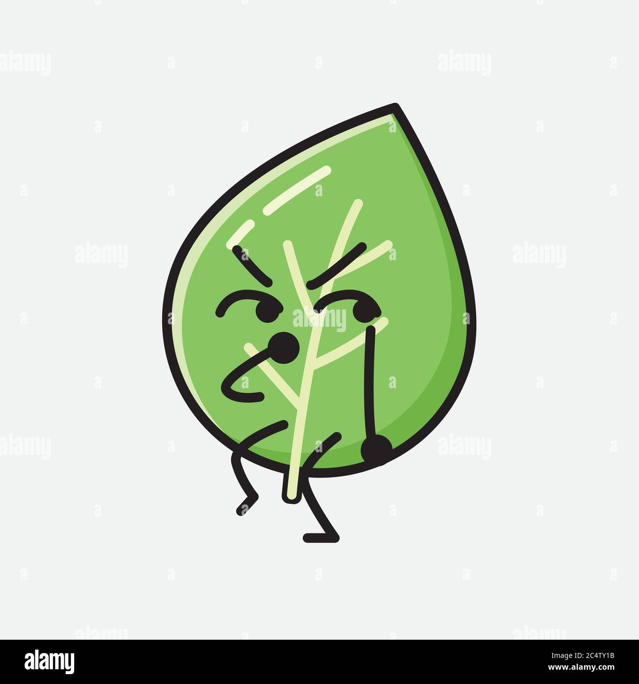 An illustration of Cute Leaf Mascot Vector Character in Flat Design ...