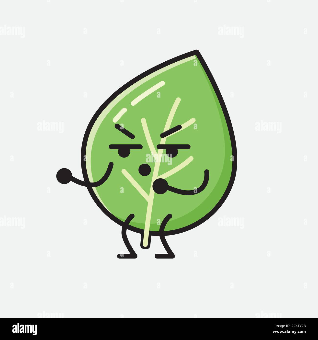 An illustration of Cute Leaf Mascot Vector Character in Flat Design ...