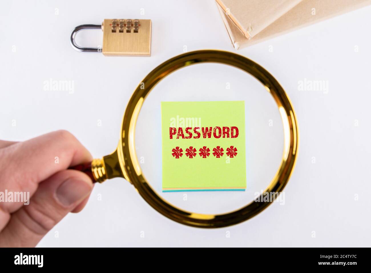 PASSWORD. Data security, identity and social media concept. Man's hand ...