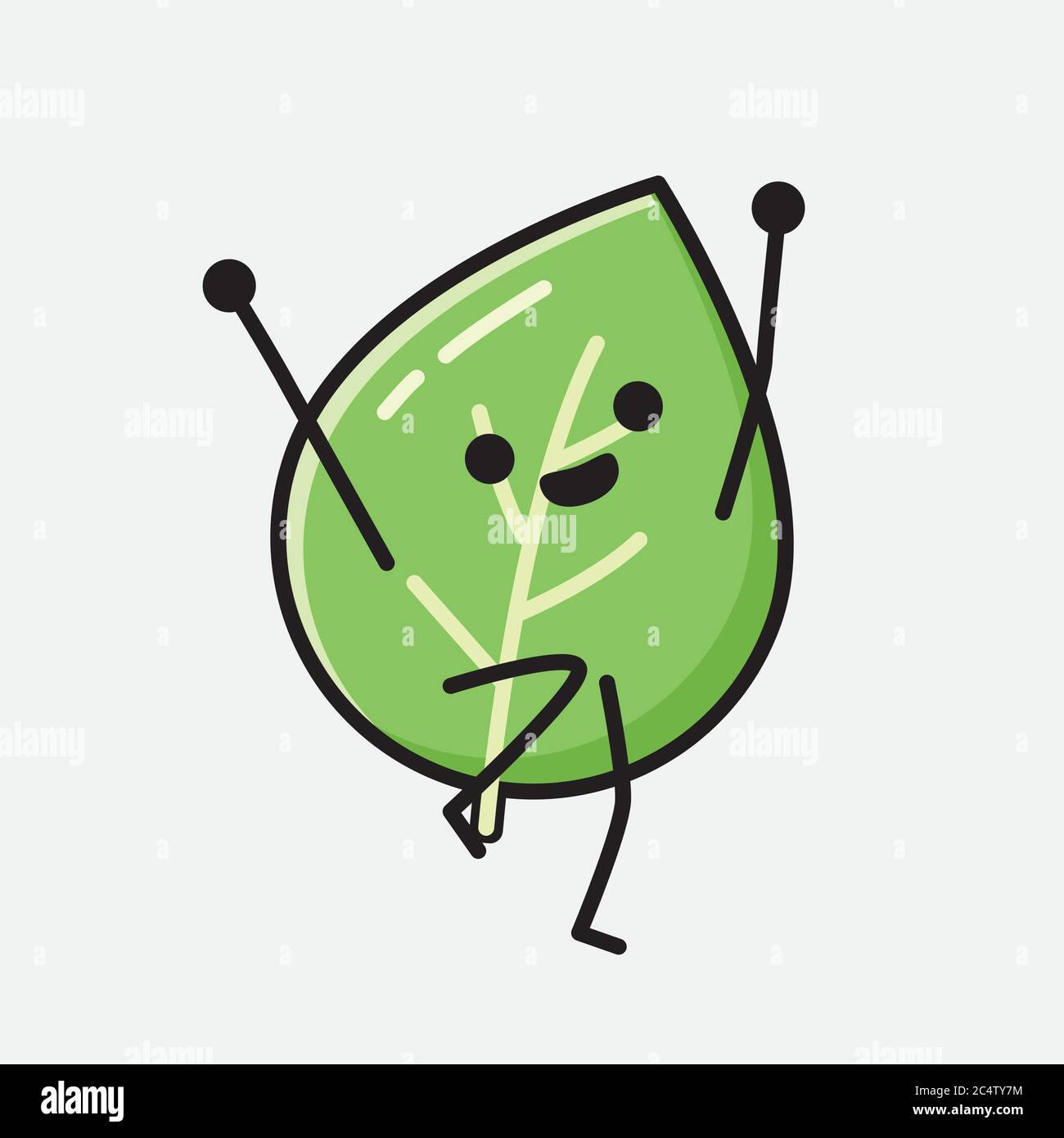 An illustration of Cute Leaf Mascot Vector Character in Flat Design ...