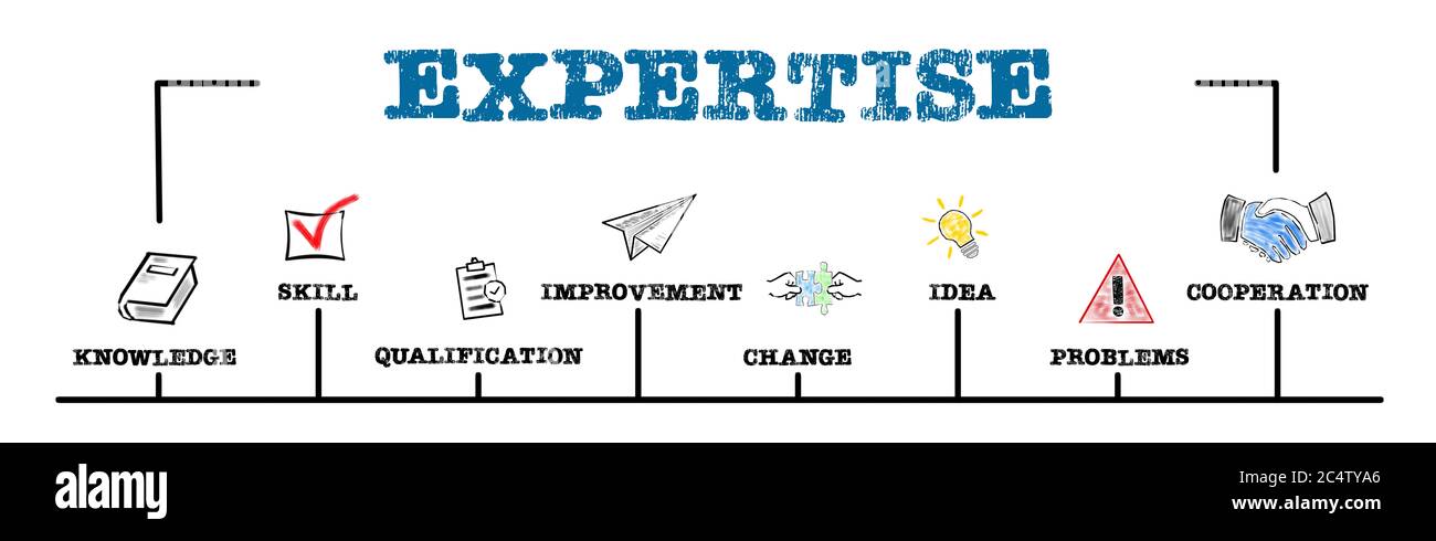 EXPERTISE. Knowledge, Qualification, Idea and Cooperation concept ...
